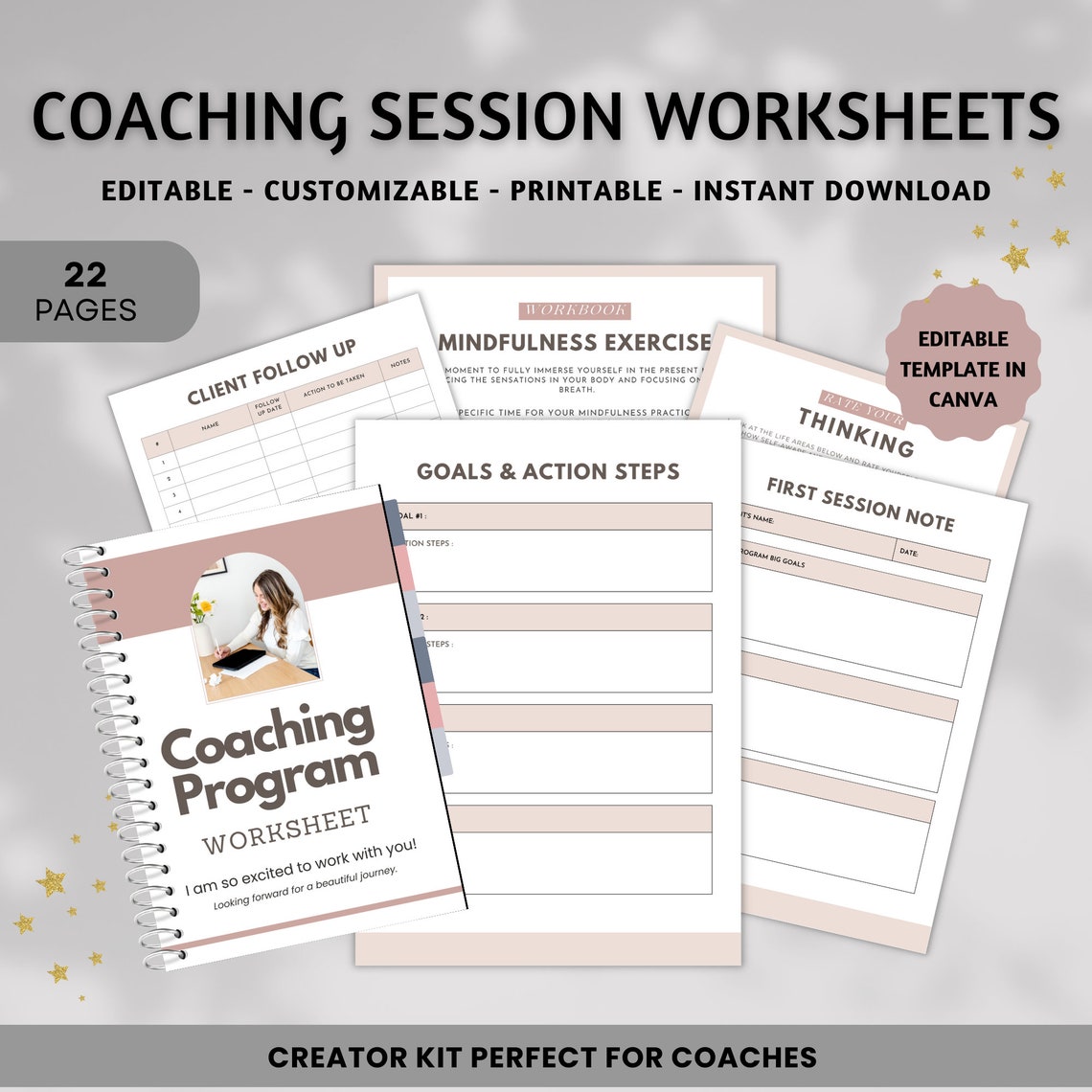 Coaching Session Canva Worksheets, Client Session, Coaching Toolkit ...