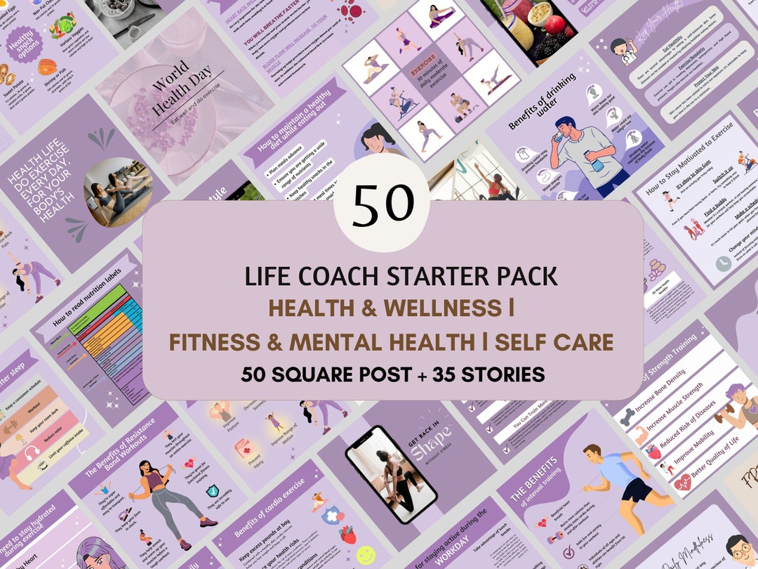 50 Life Coach Health and Fitness Instagram Canva Templates | Life Coach ...