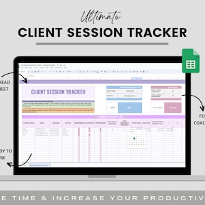Client Session Tracker Spreadsheet for Coaches, Client Management ...