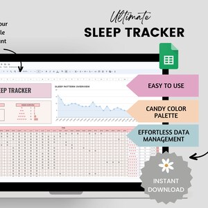 Sleep Tracker Spreadsheet, Sleep Hours Planner, Daily Sleep Tracker,mood Tracking,sleep Pattern ...