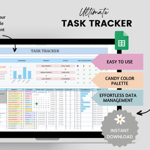 Task Tracker Spreadsheet, to Do List Spreadsheet, Productivity Planner ...