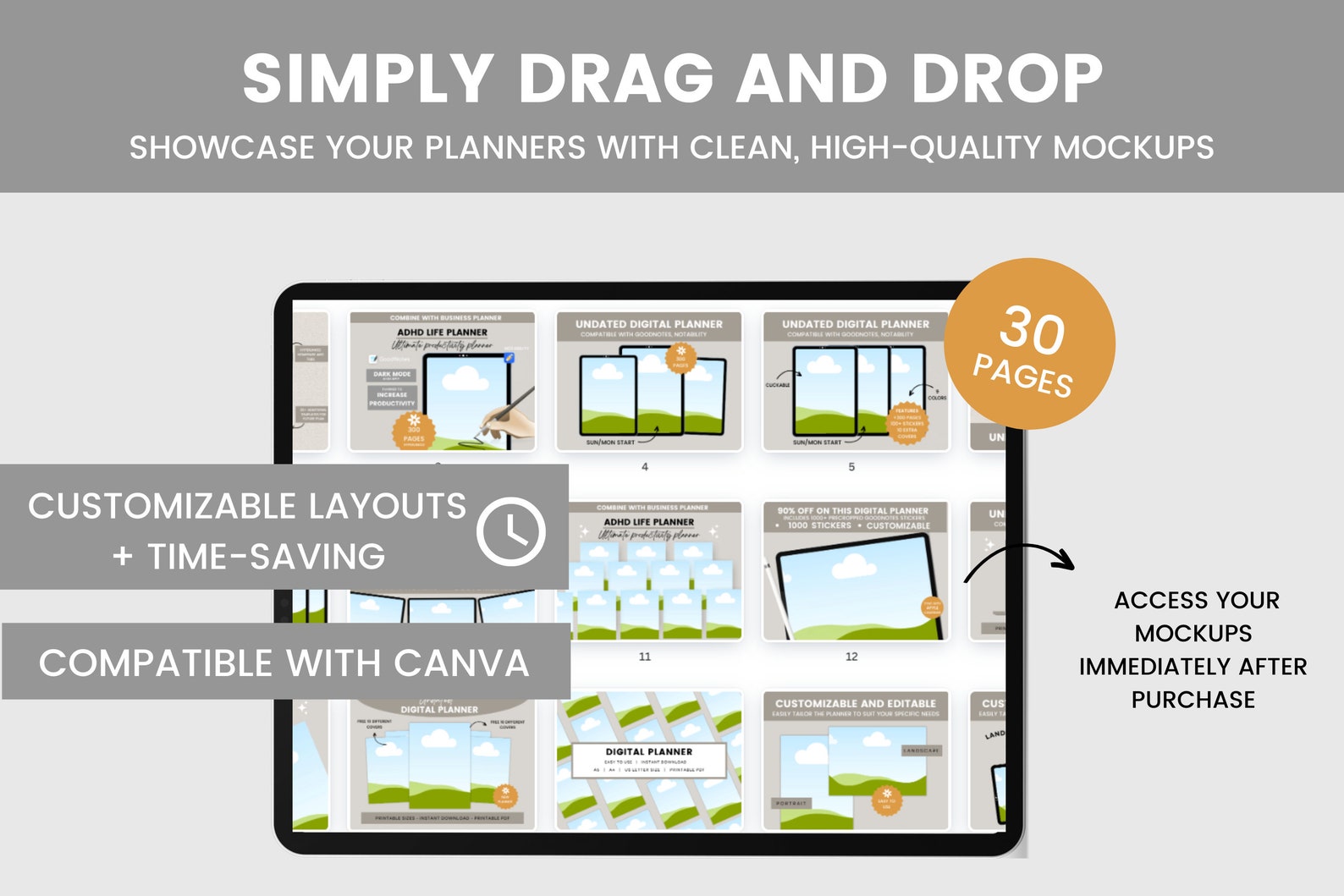 Planner Mockup Canva Template for Coaches, Course Creator Mockup ...
