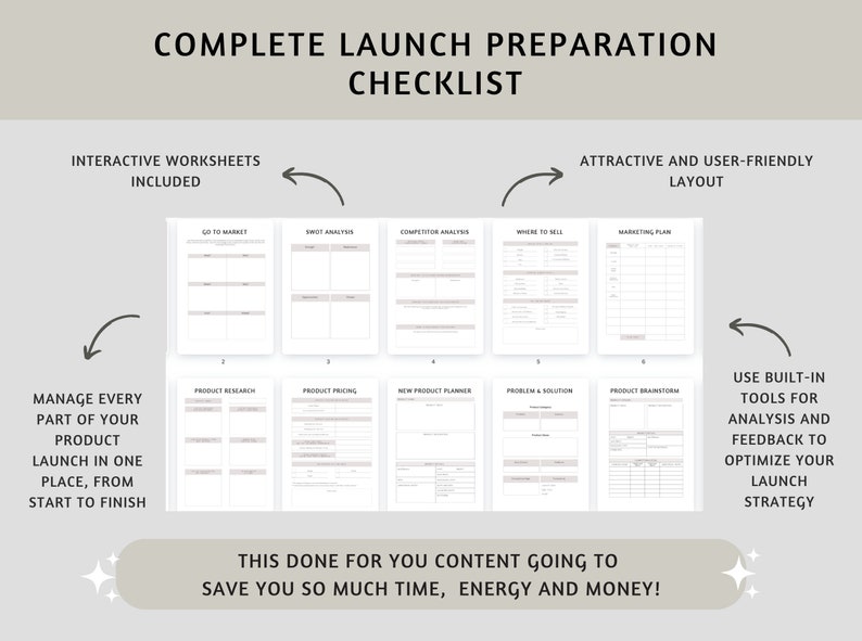 Product Launch Planner Worksheets Done for You, Course Marketing Plan ...