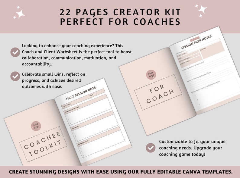 Coaching Session Canva Worksheets, Client Session, Coaching Toolkit ...