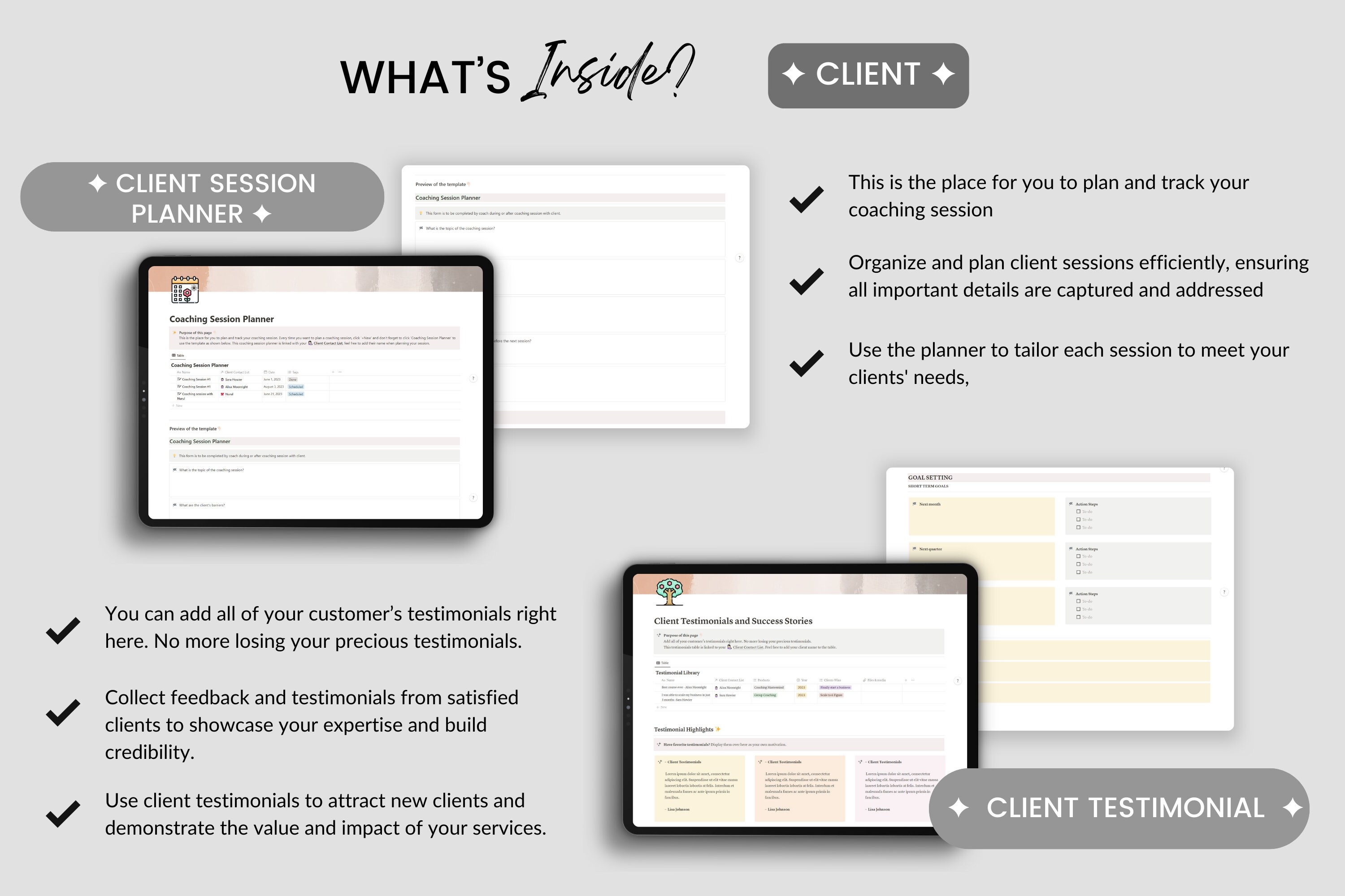 Coaching Client Portal Notion Template, Coaching Session Planner, Coach Client Onboarding ...