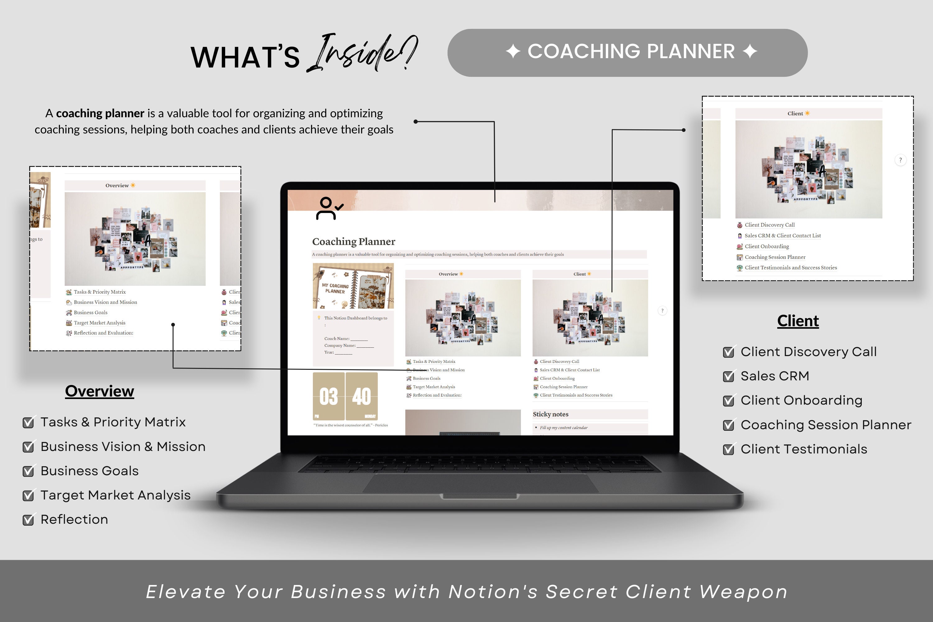 Coaching Client Portal Notion Template, Coaching Session Planner, Coach Client Onboarding ...