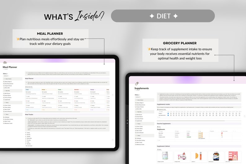 Weight Loss Tracker Notion Template, Weight Tracker, Calorie Tracker ...