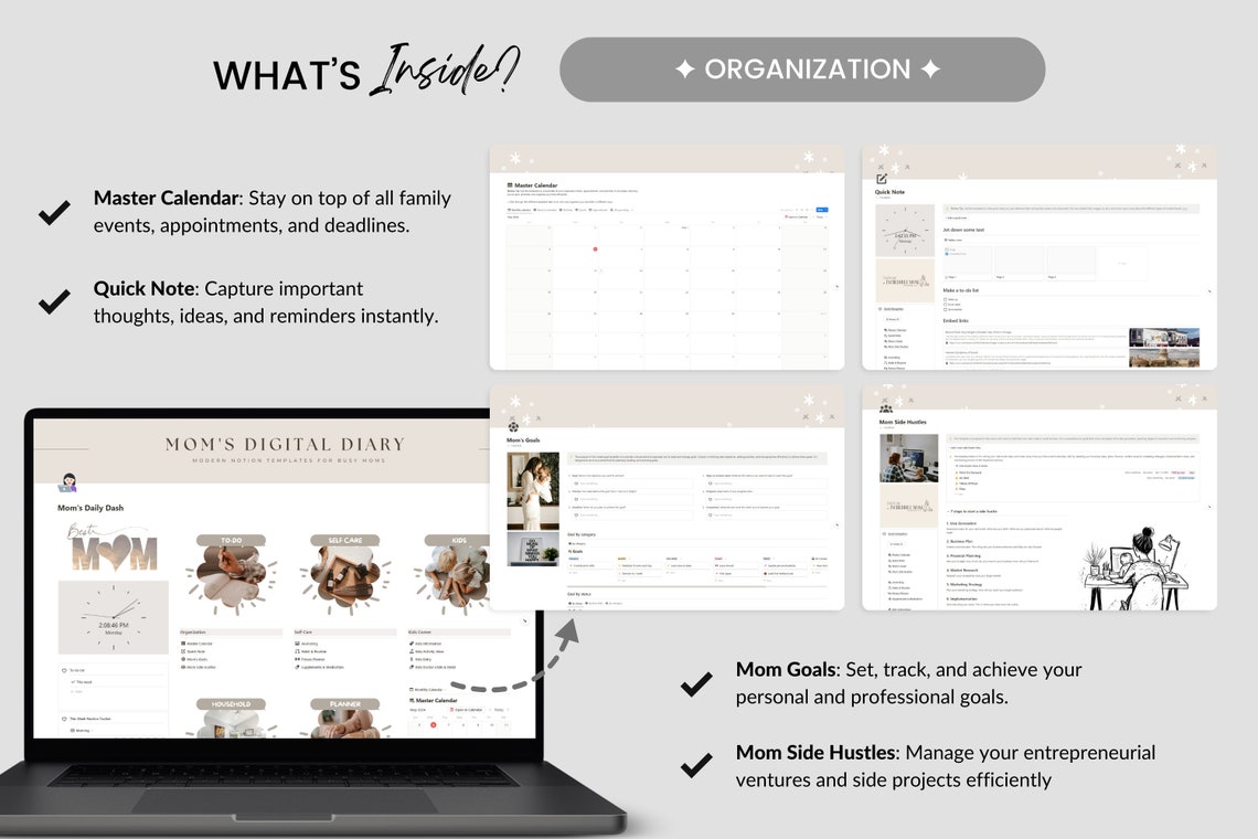 Mom Planner Notion Template, Family Notion Template, Mom Productivity ...