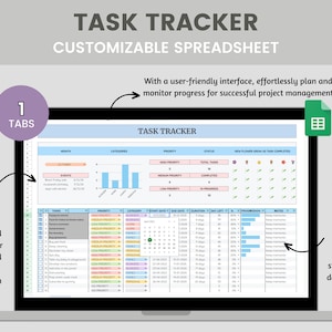 Task Tracker Spreadsheet, to Do List Spreadsheet, Productivity Planner ...