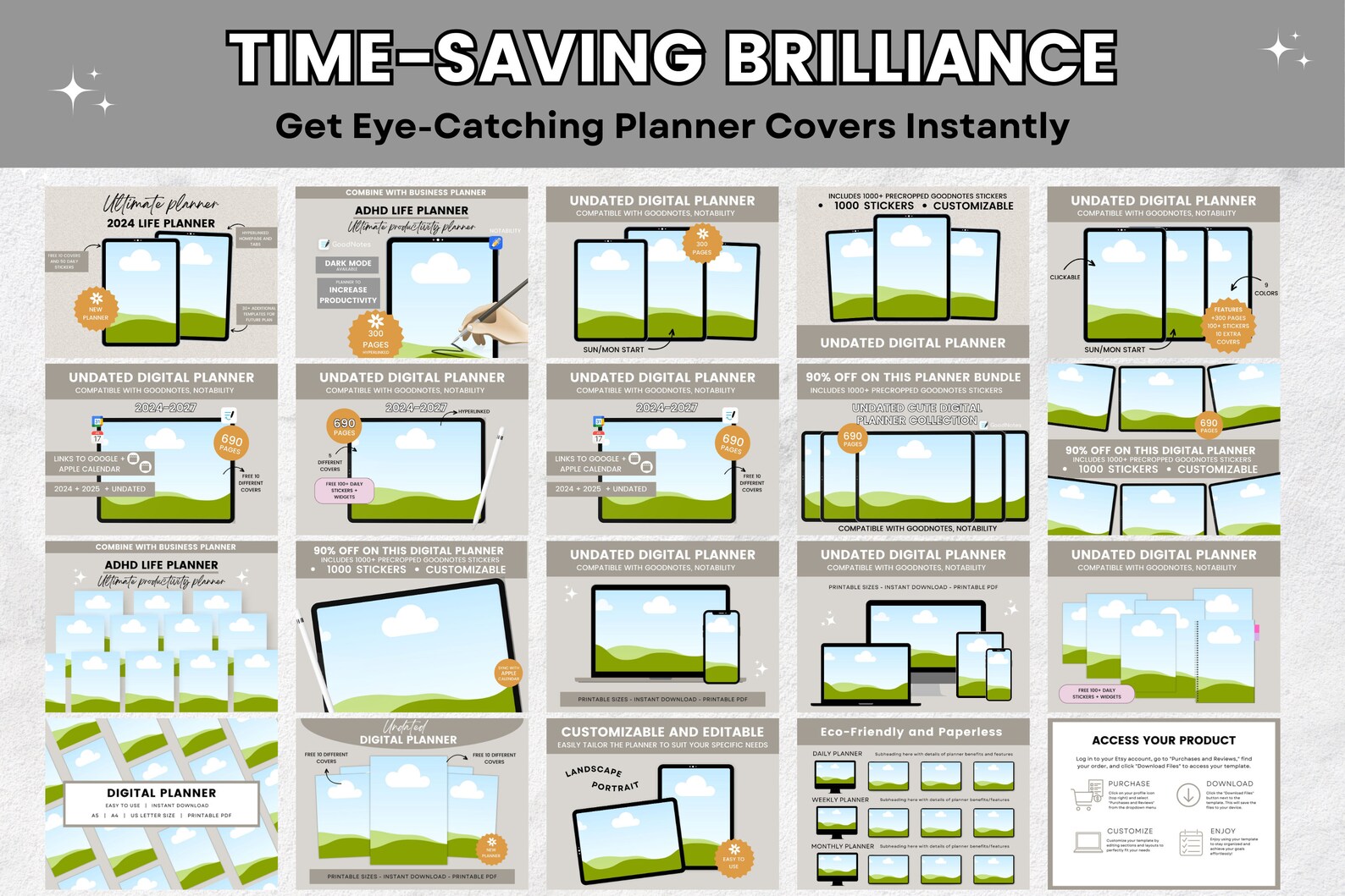 Planner Mockup Canva Template for Coaches, Course Creator Mockup ...