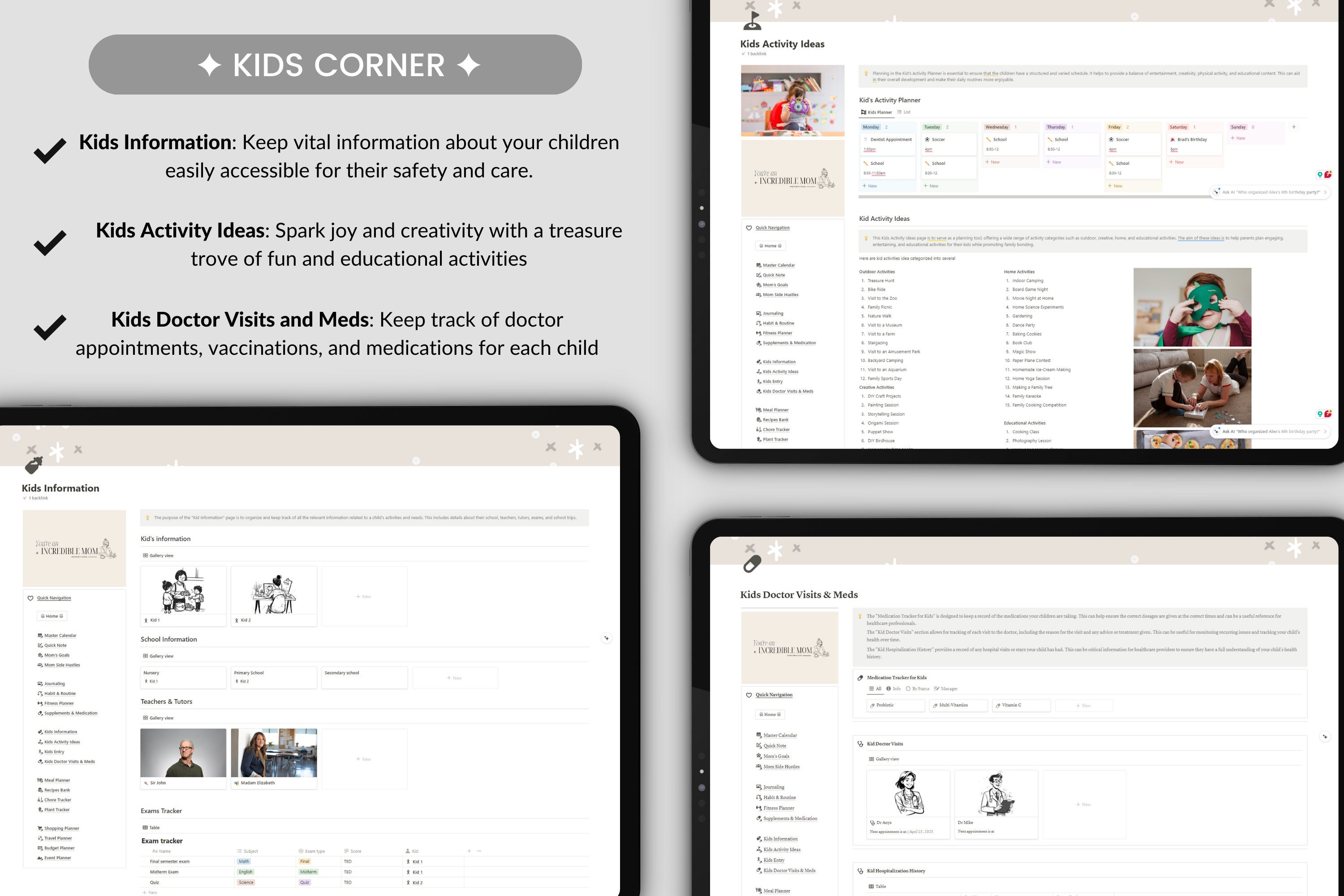 Mom Planner Notion Template, Family Notion Template, Mom Productivity ...
