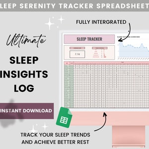 Sleep Tracker Spreadsheet, Sleep Hours Planner, Daily Sleep Tracker,mood Tracking,sleep Pattern ...
