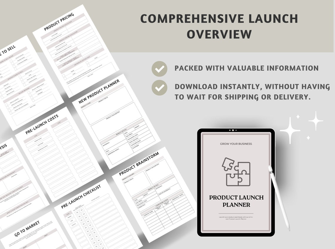 Product Launch Planner Worksheets Done for You, Course Marketing Plan ...