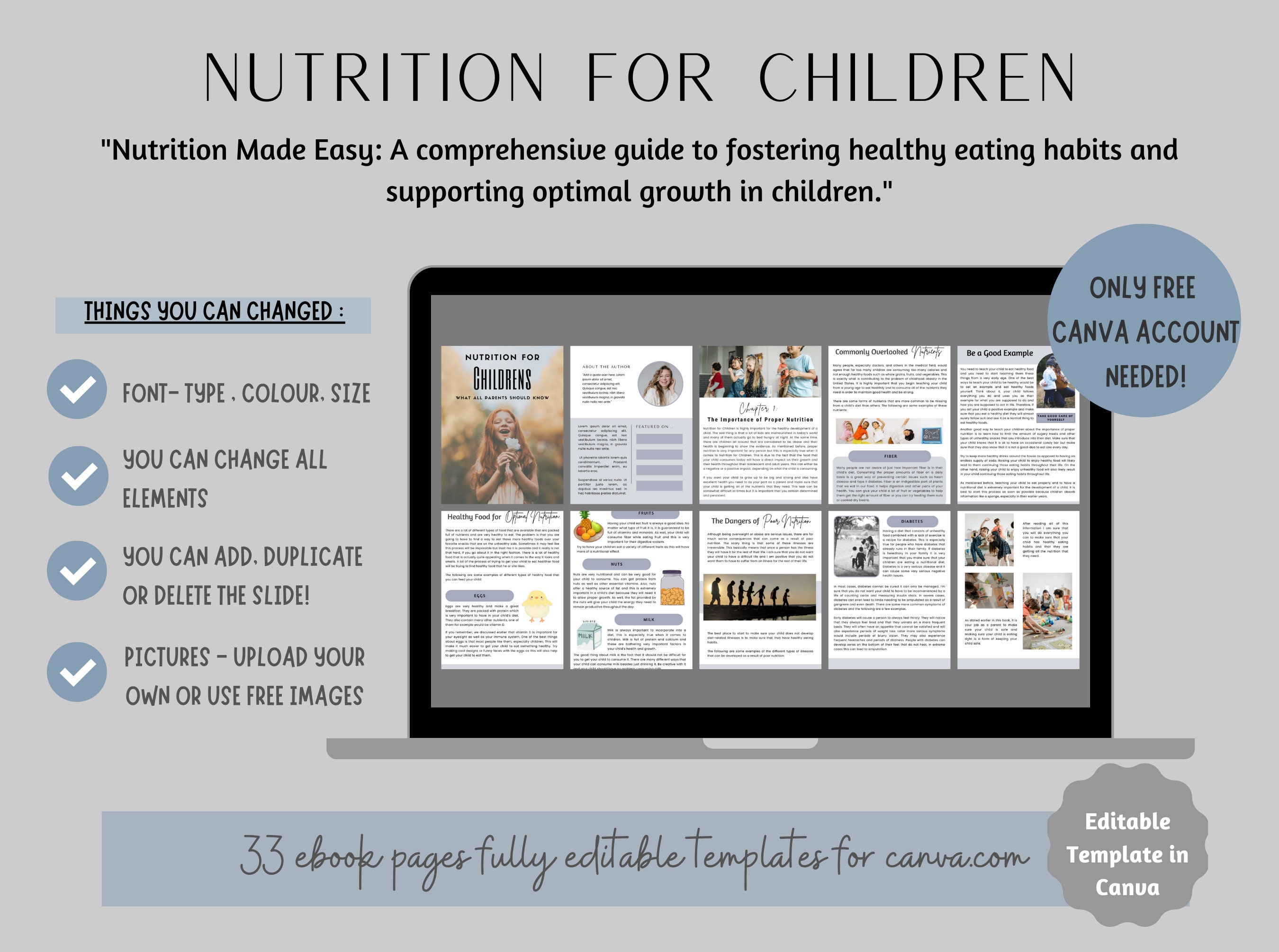 Nutrition for Children Done for You Ebook, Kids Healthy Eating, Kids ...