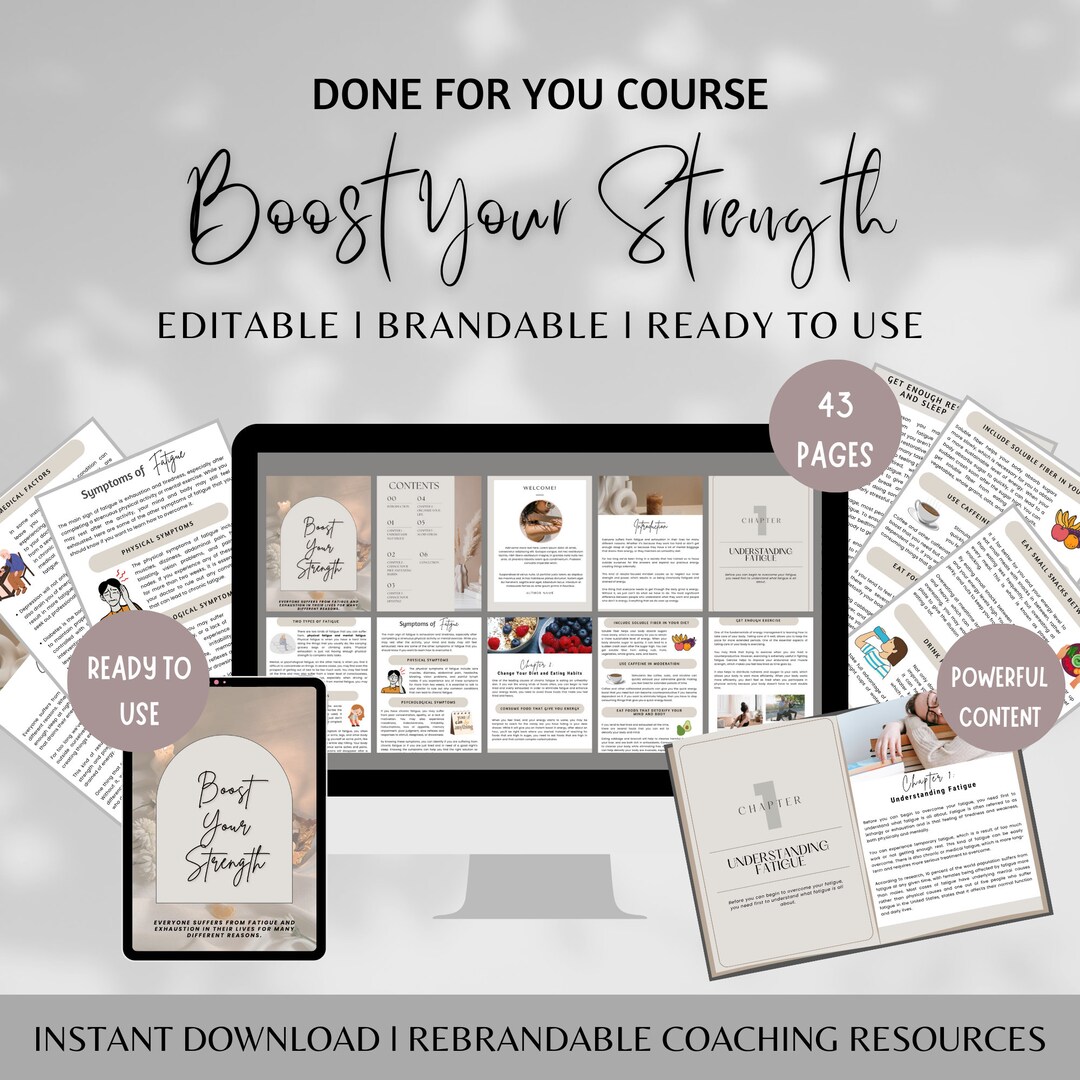 Guide to Boosting Strength and Vitality Done for You Ebook, Brandable Coaching Resources ...