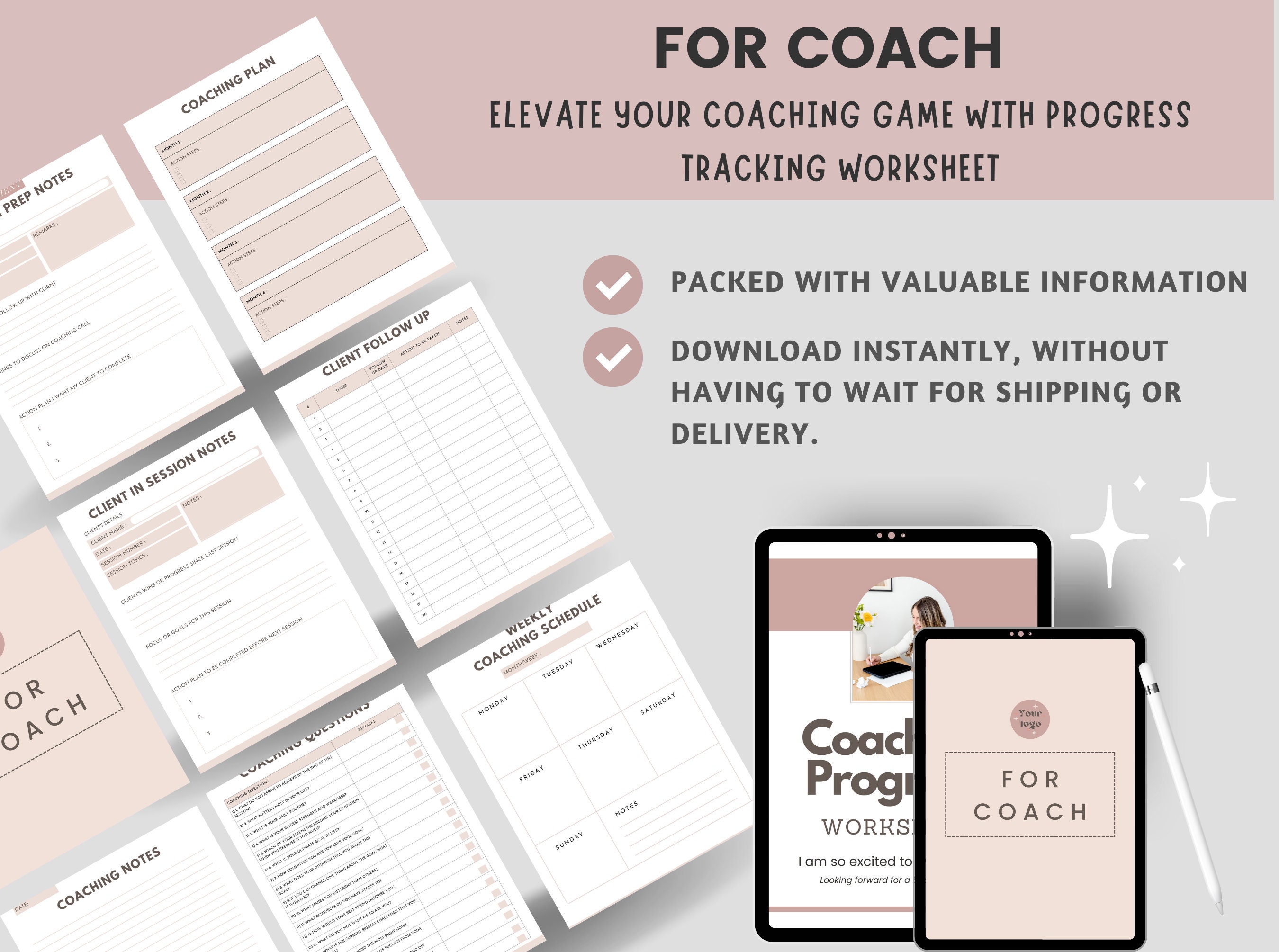Coaching Session Canva Worksheets, Client Session, Coaching Toolkit ...