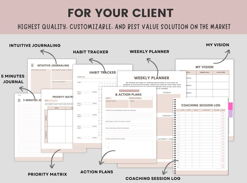 Coaching Session Canva Worksheets, Client Session, Coaching Toolkit ...