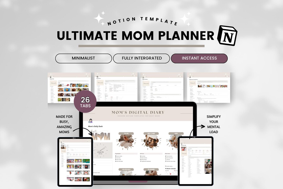 Mom Planner Notion Template, Family Notion Template, Mom Productivity ...