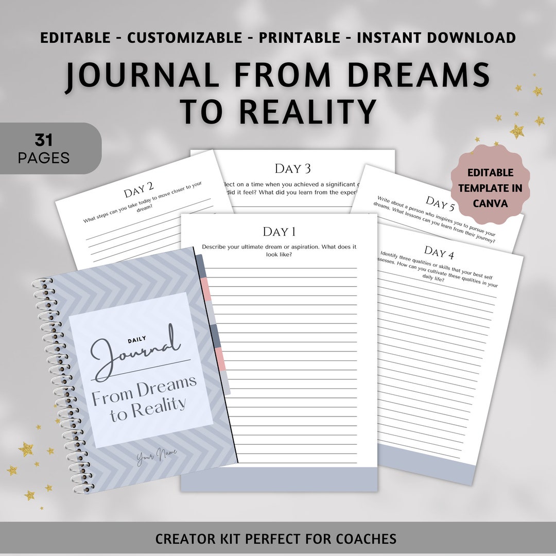 Journaling Prompts Achieving Dream, Goal Daily Journal, Daily Journal ...