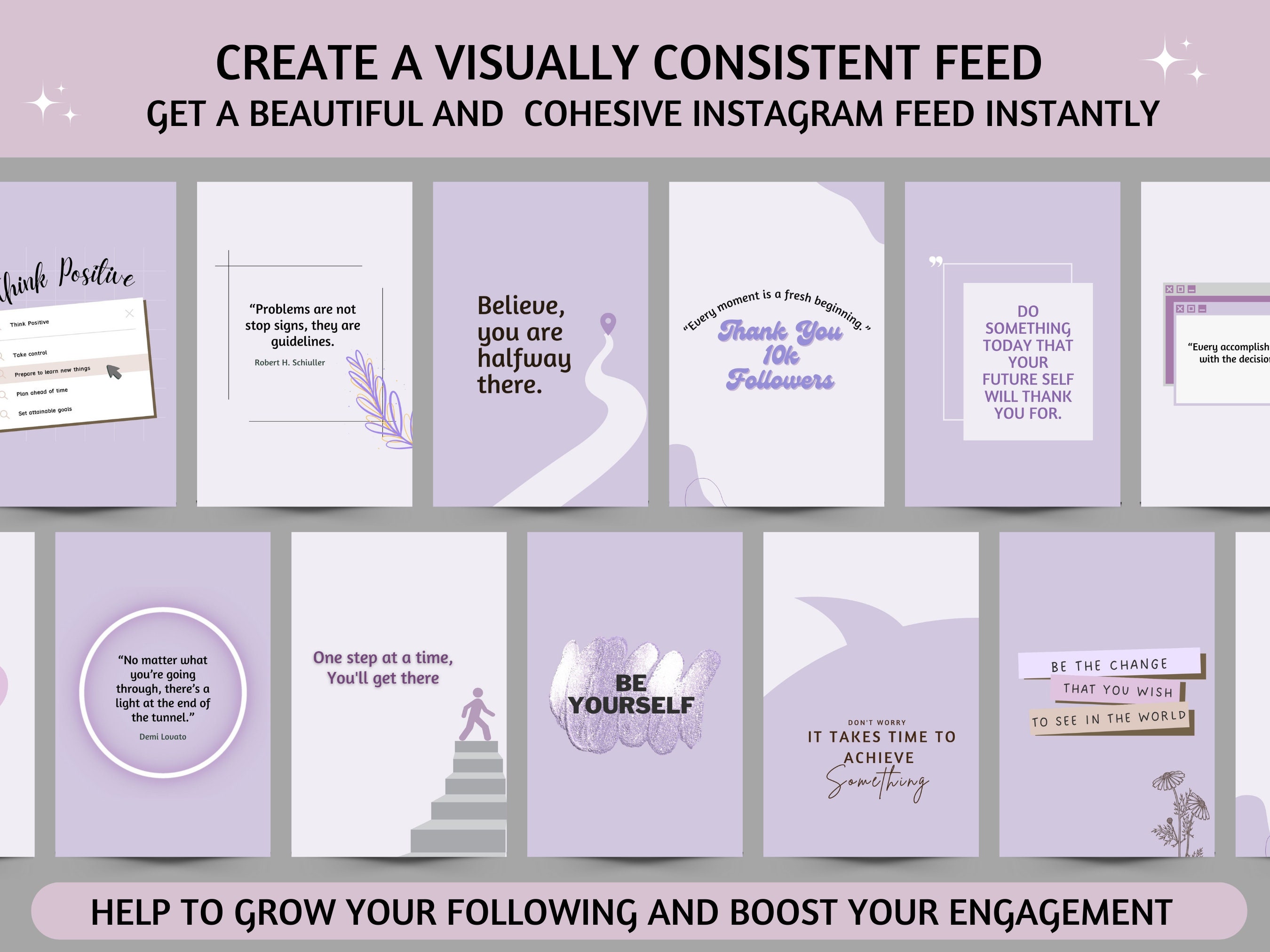 50 Instagram Motivational Quote Template Canva | Positive Quotel ...