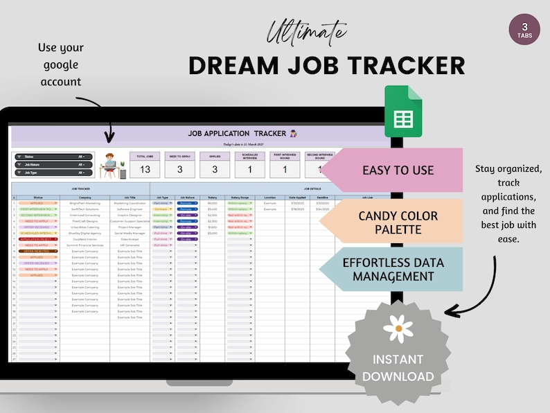 Job Application Tracker Spreadsheet, Job Application Track, Job Google ...