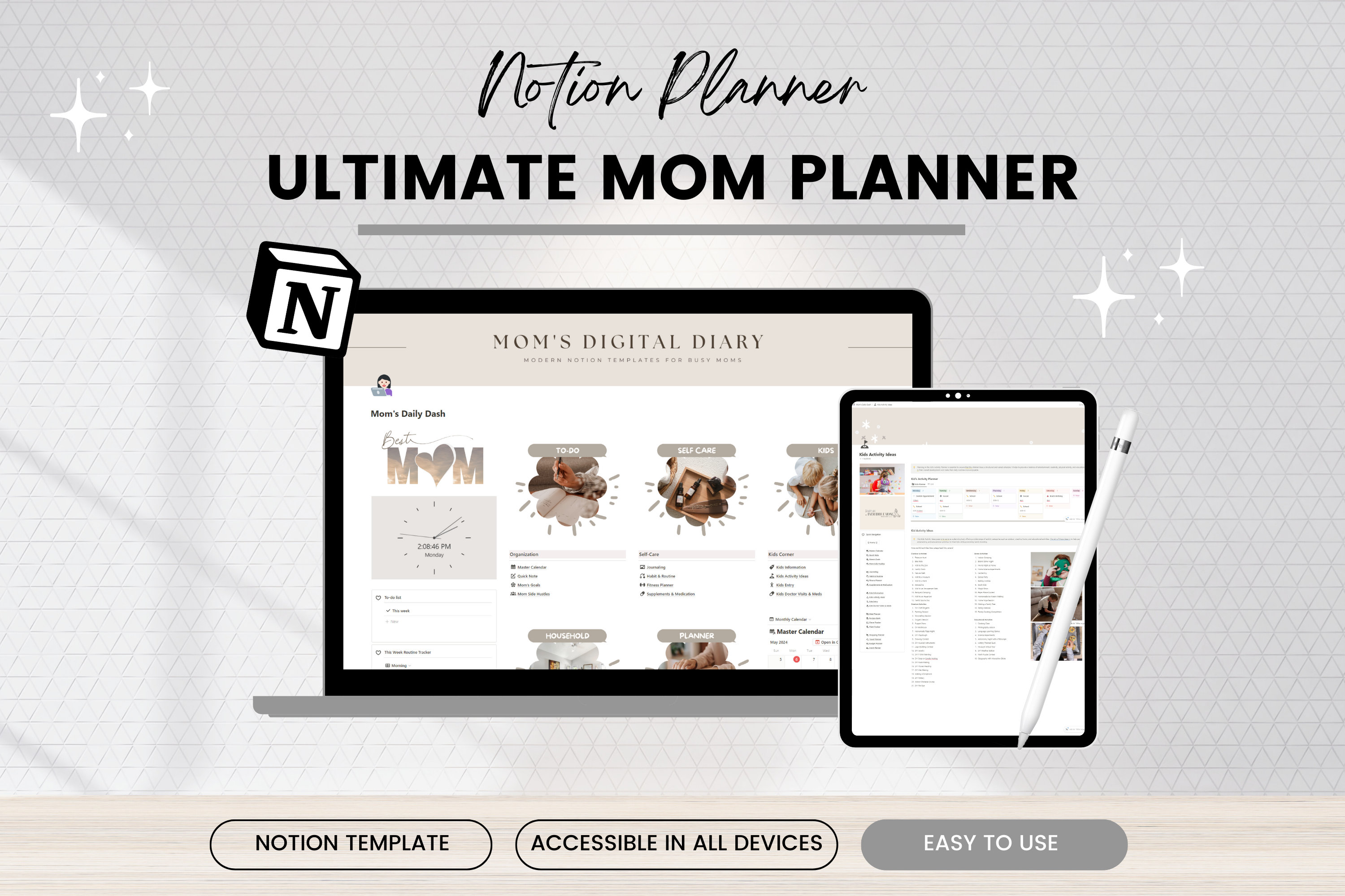 Mom Planner Notion Template, Family Notion Template, Mom Productivity ...