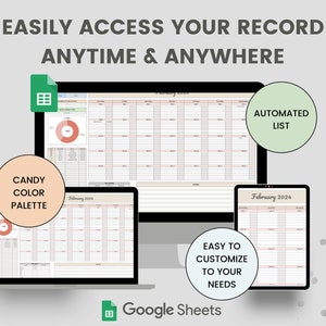 Bill Tracker Spreadsheet, Google Sheets Bill Calendar, Monthly Bill ...