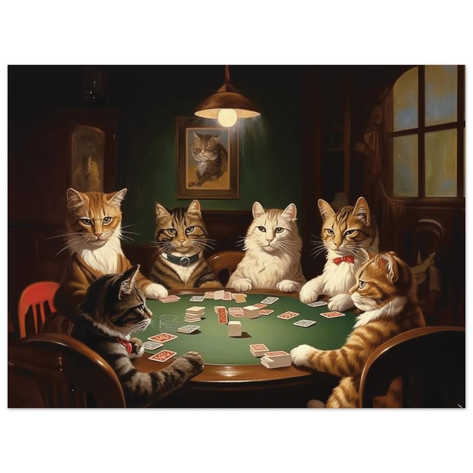 Cat Poker Night Poster: Cats Playing Poker Art | Tribute to 'A Friend ...