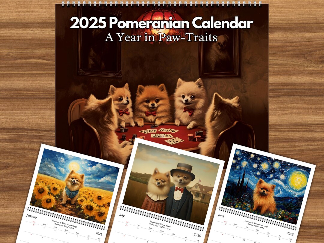2025 Pomeranian Calendar: Iconic Art With Poms | Pomeranian Wall ...