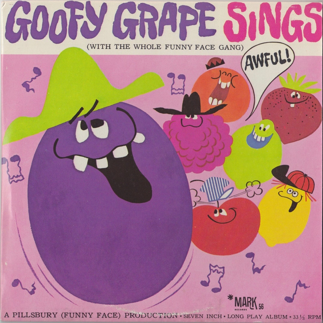 Goofy Grape Sings 1966 Picture Sleeve Funny Face Gang Pillsbury 7" EP ...