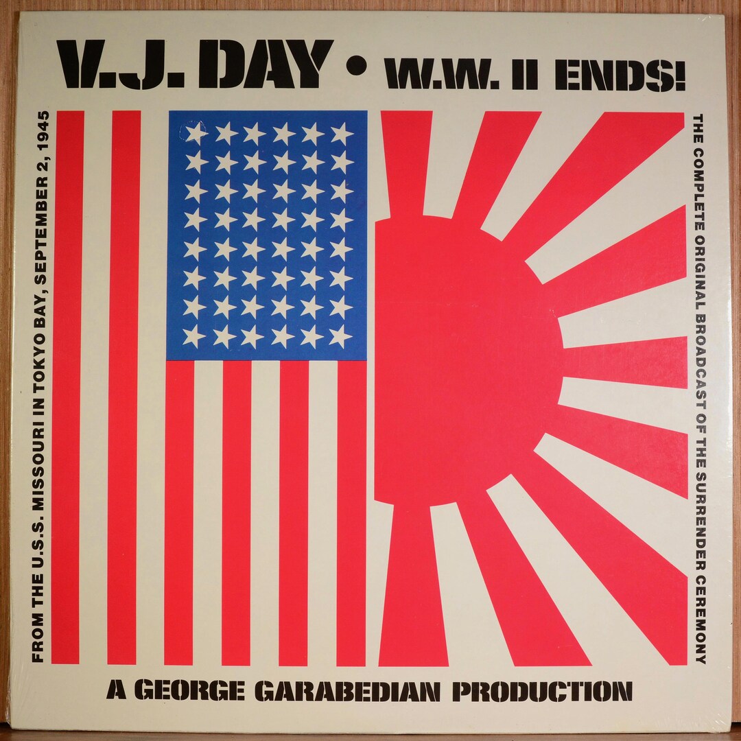 V.J. Day WWII Ends! LP 1945 Surrender Broadcast U.S.S. Missouri Mark 56 ...