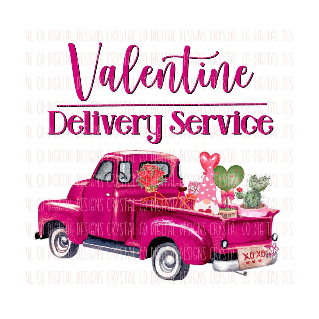 Valentine Delivery Service Truck PNG Digital Design Download - Etsy