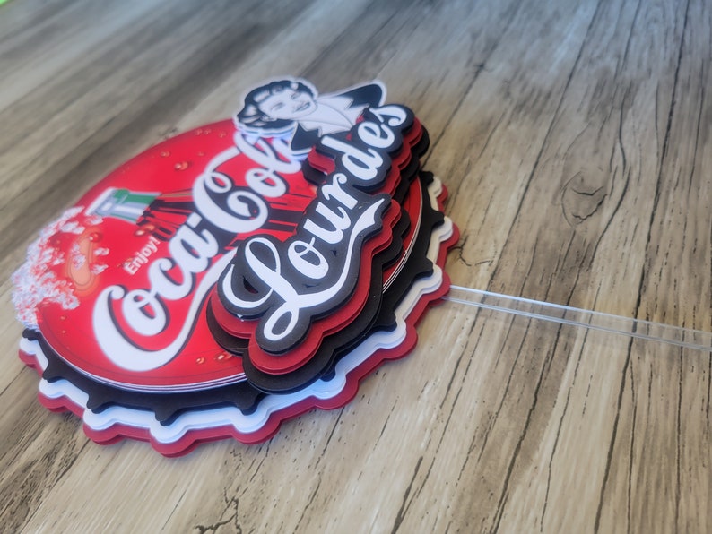 Coca-cola Cake Topper Coca-cola Birthday Birthday Decorations Coca Cola ...