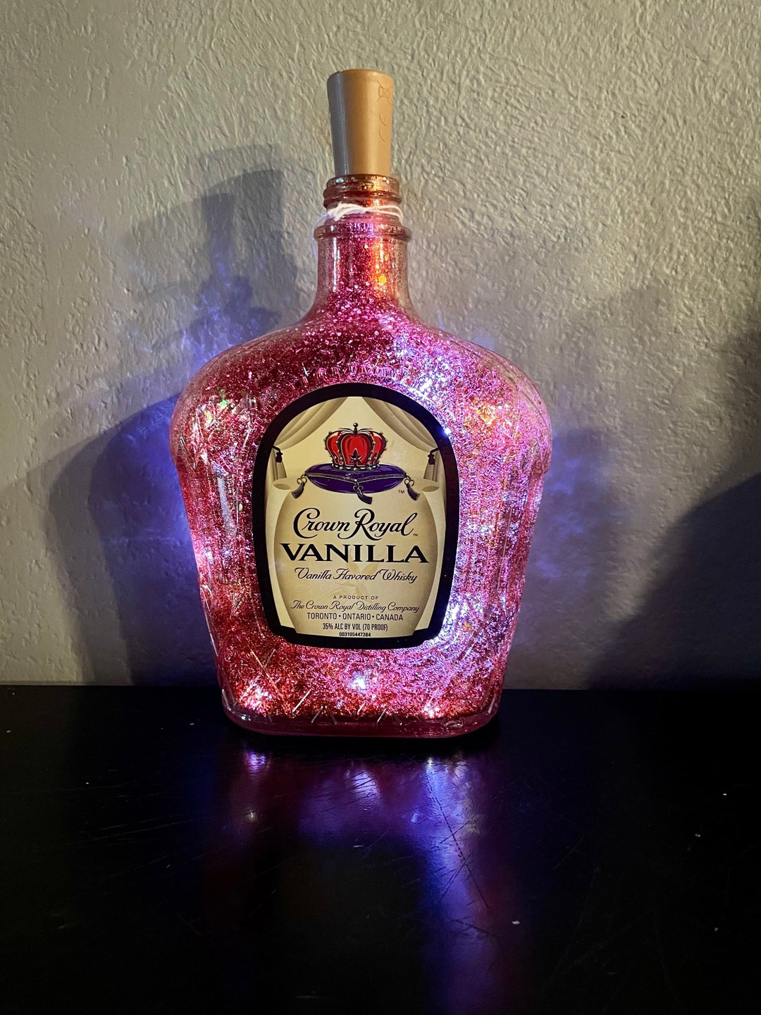 Glitter Lighted Vanilla Crown Royal Bottle - Etsy