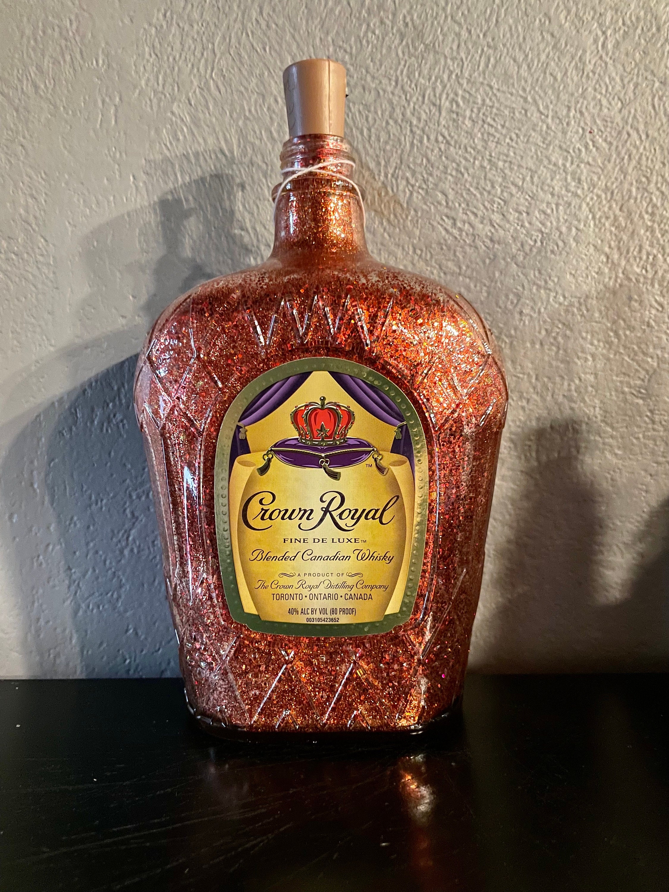Glitter Lighted Crown Royal Bottle - Etsy