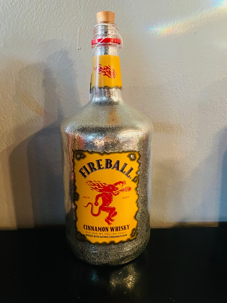 Glitter Lighted Fireball Bottle - Etsy