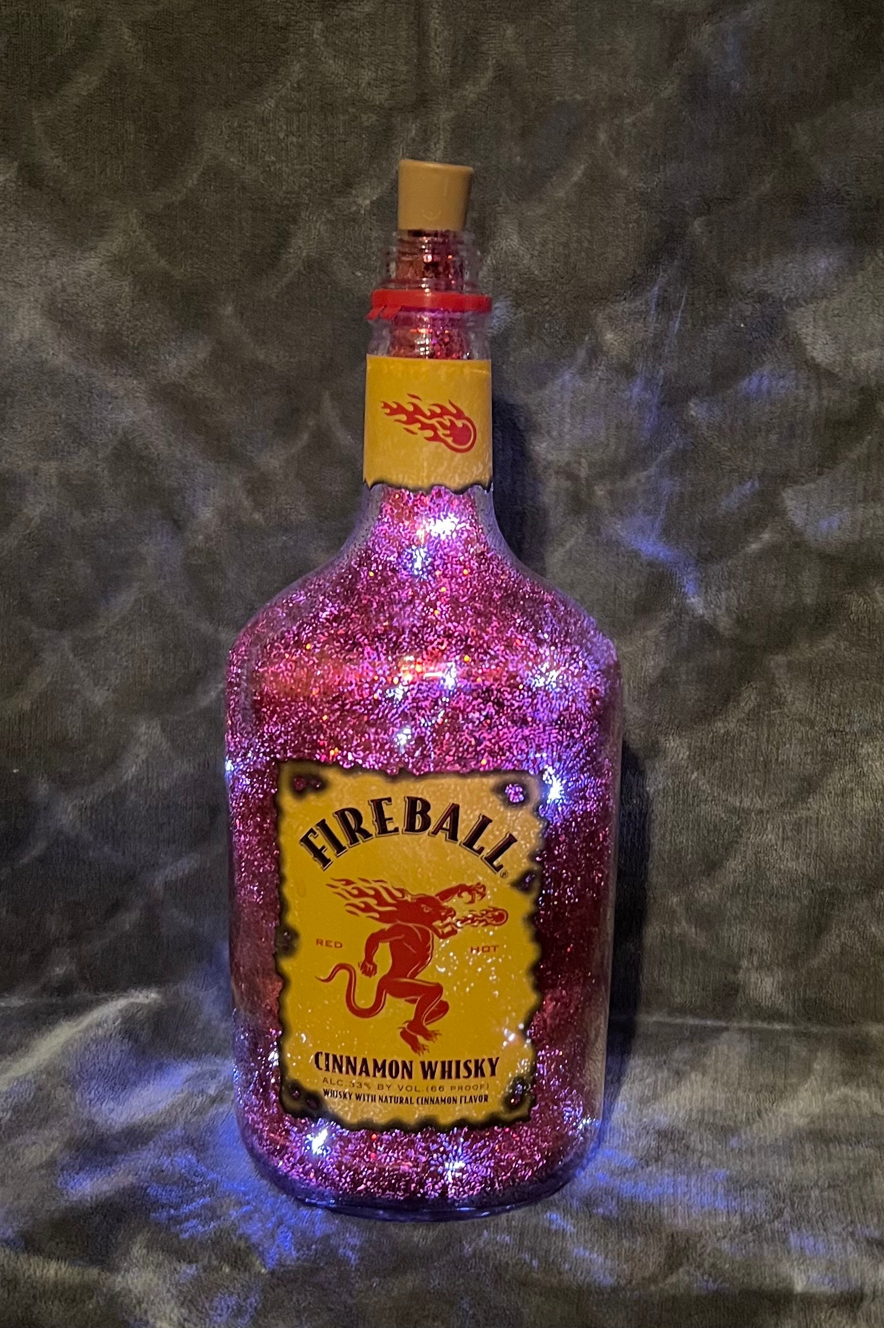 Glitter Lighted Fireball Bottle - Etsy