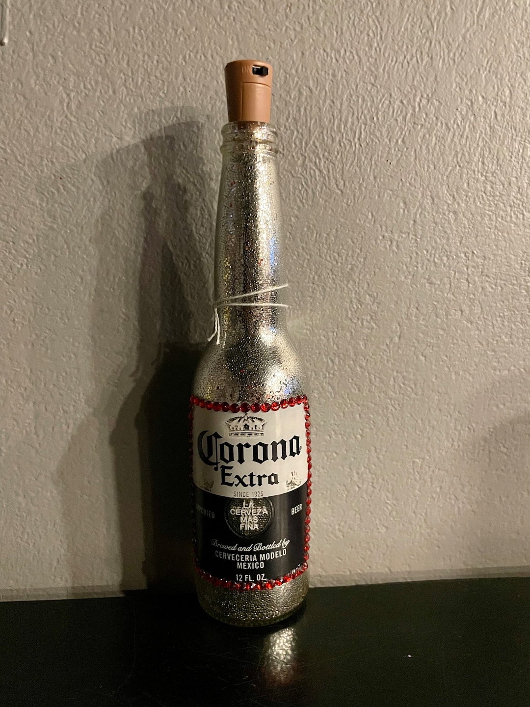 Bedazzled Glitter Lighted Corona Bottle - Etsy