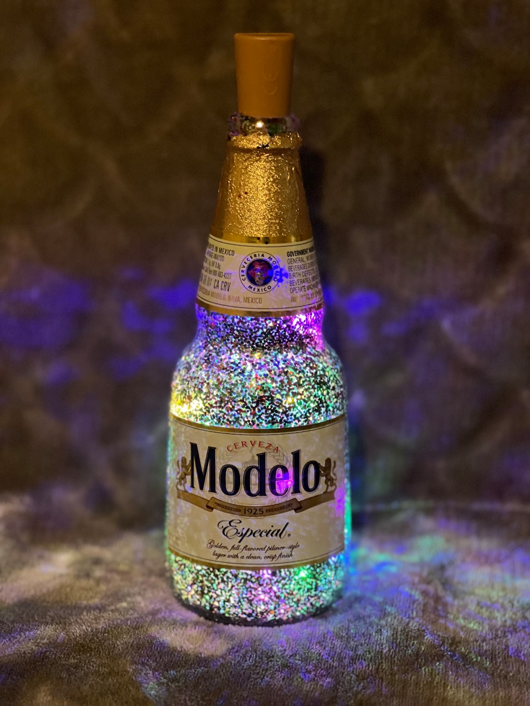 Glitter Lighted Modelo Bottle - Etsy
