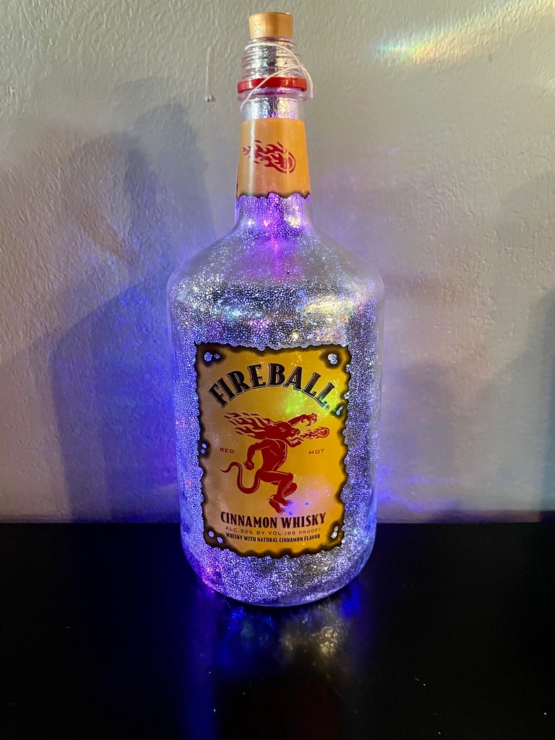 Glitter Lighted Fireball Bottle - Etsy