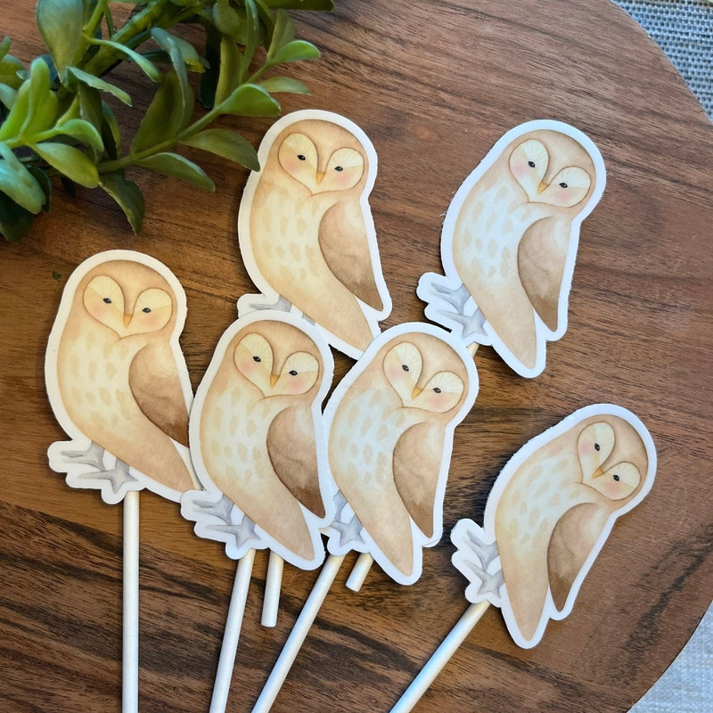 Owl Cupcake Toppers - Etsy