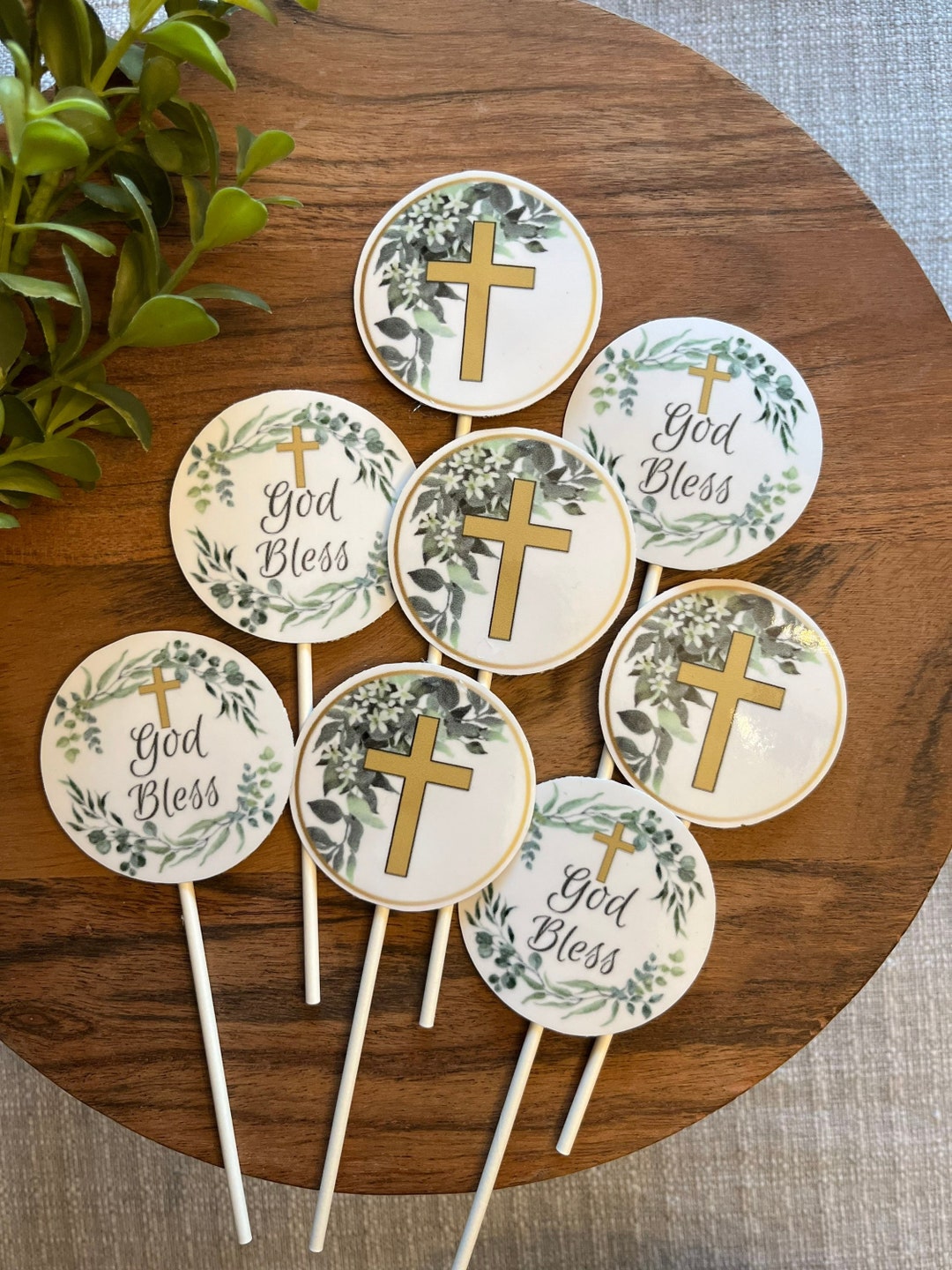 12 Religious Themed Cupcake Toppers, SHIPPED, Christening, Confirmation ...