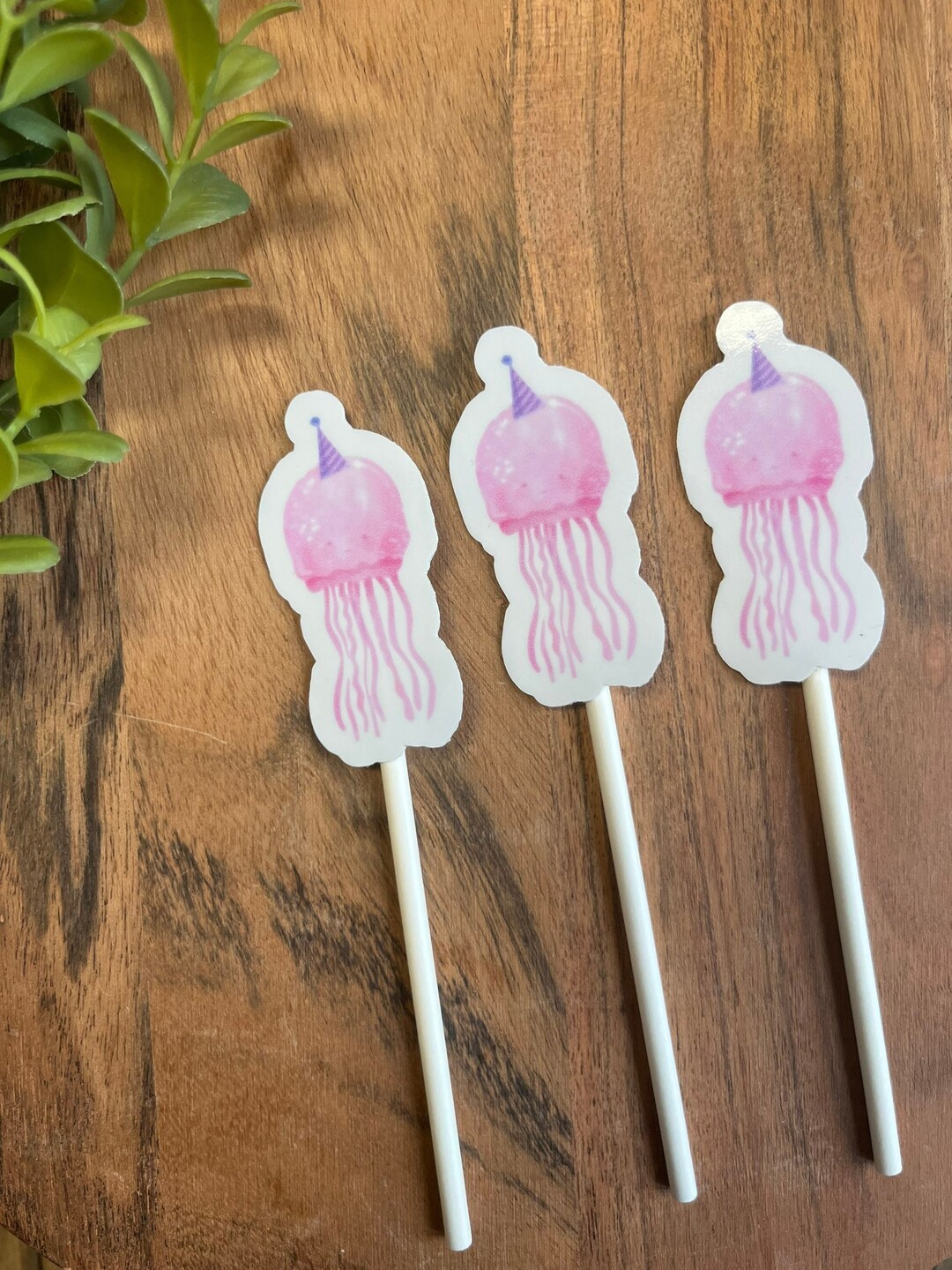 12 Jelly Fish Cupcake Toppers, Shipped, Party Picks, Birthday, Baby ...