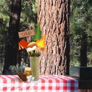 Happy Birthday Banner Camping Themed, Shipped, Party Picks, Food ...
