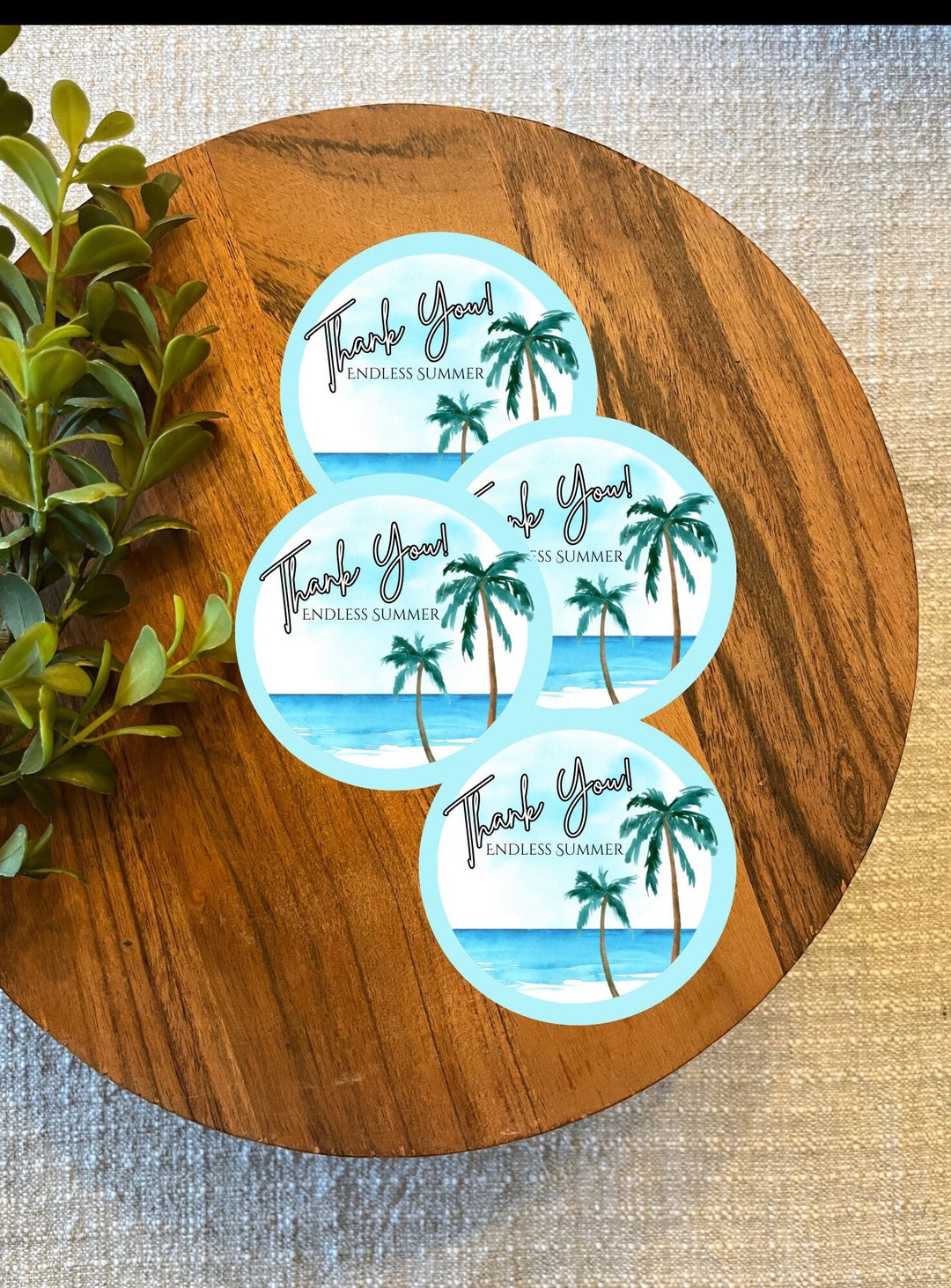 12 Endless Summer Thank You Tags, Favor Tags, Summer Themed, Palm Tree ...