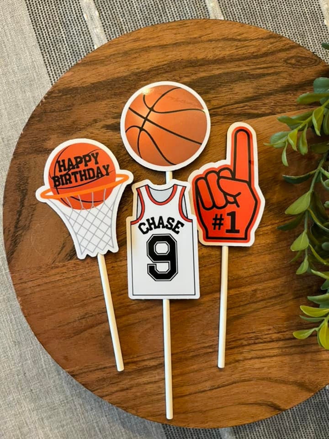 12 Basketball Themed Cupcake Toppers, Sports, Boy Party, Party Picks ...