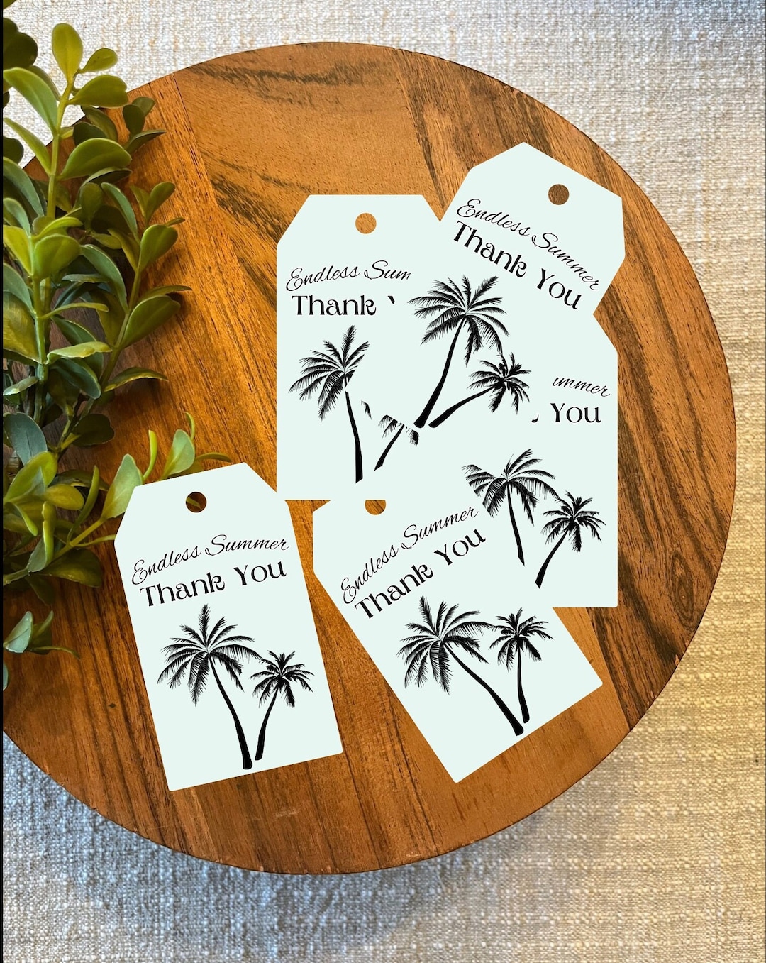 12 Endless Summer Thank You Tags, Favor Tags, Summer Themed, Palm Tree ...