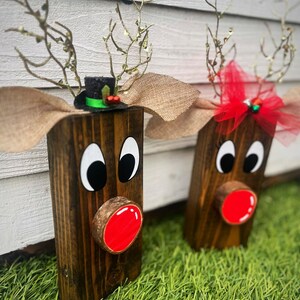 Wooden Reindeer Decor, Christmas, Holiday, Rudolph the Red Nose ...