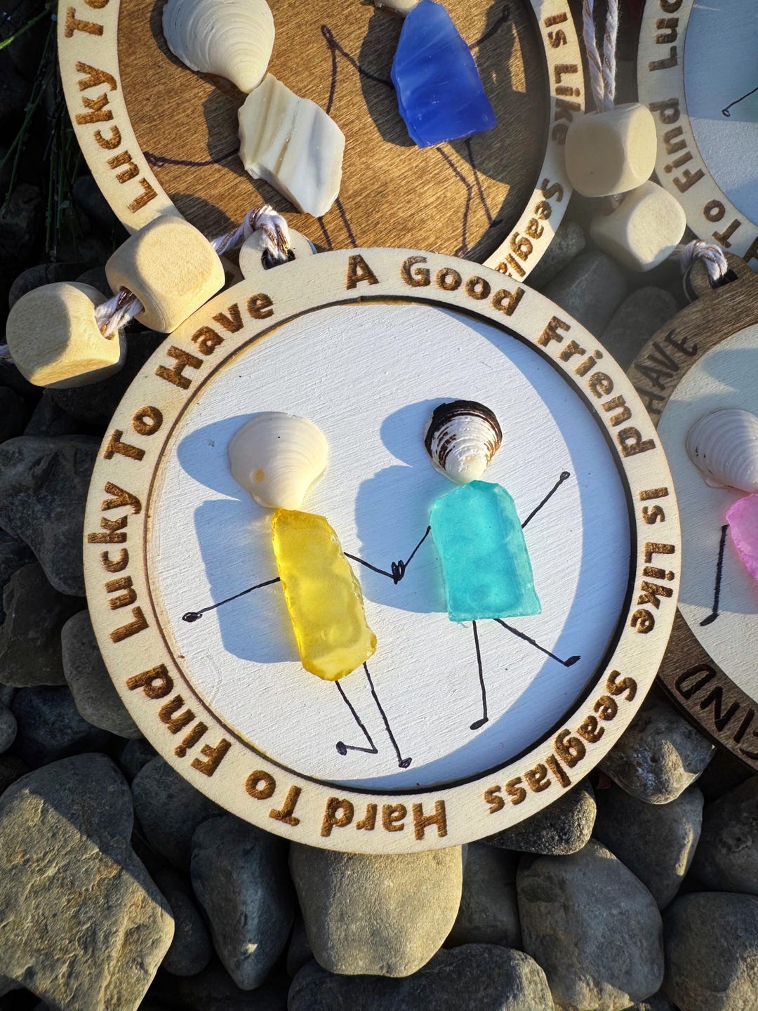 Personalized Seaglass Good Friends Ornament: Beach Decor Gift - Etsy