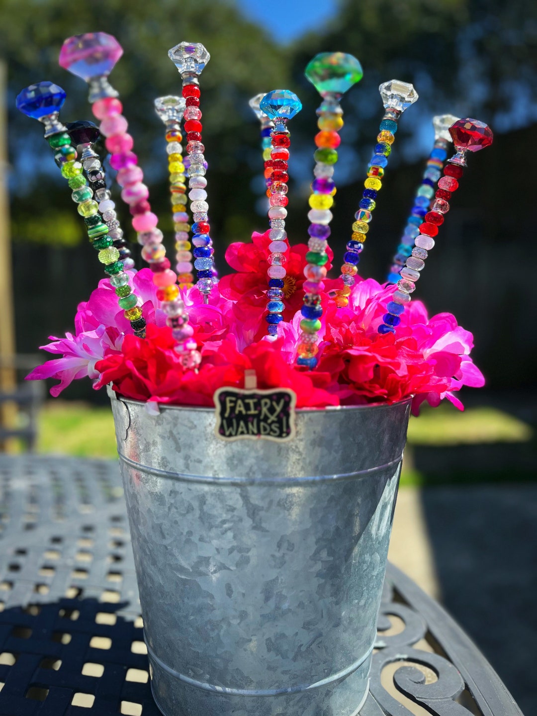 Garden Wand, Sun Catcher, Fairy Garden Stake, Plant Bling, Potted Plant ...